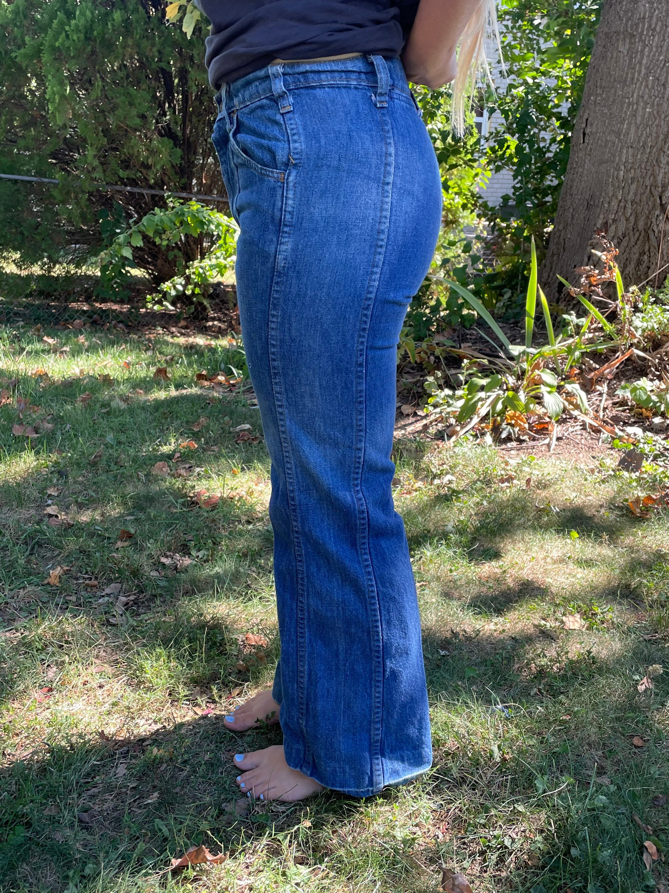 Vintage 1970’s Levi Orange Feather Tab Bellbottom Jeans - Etsy