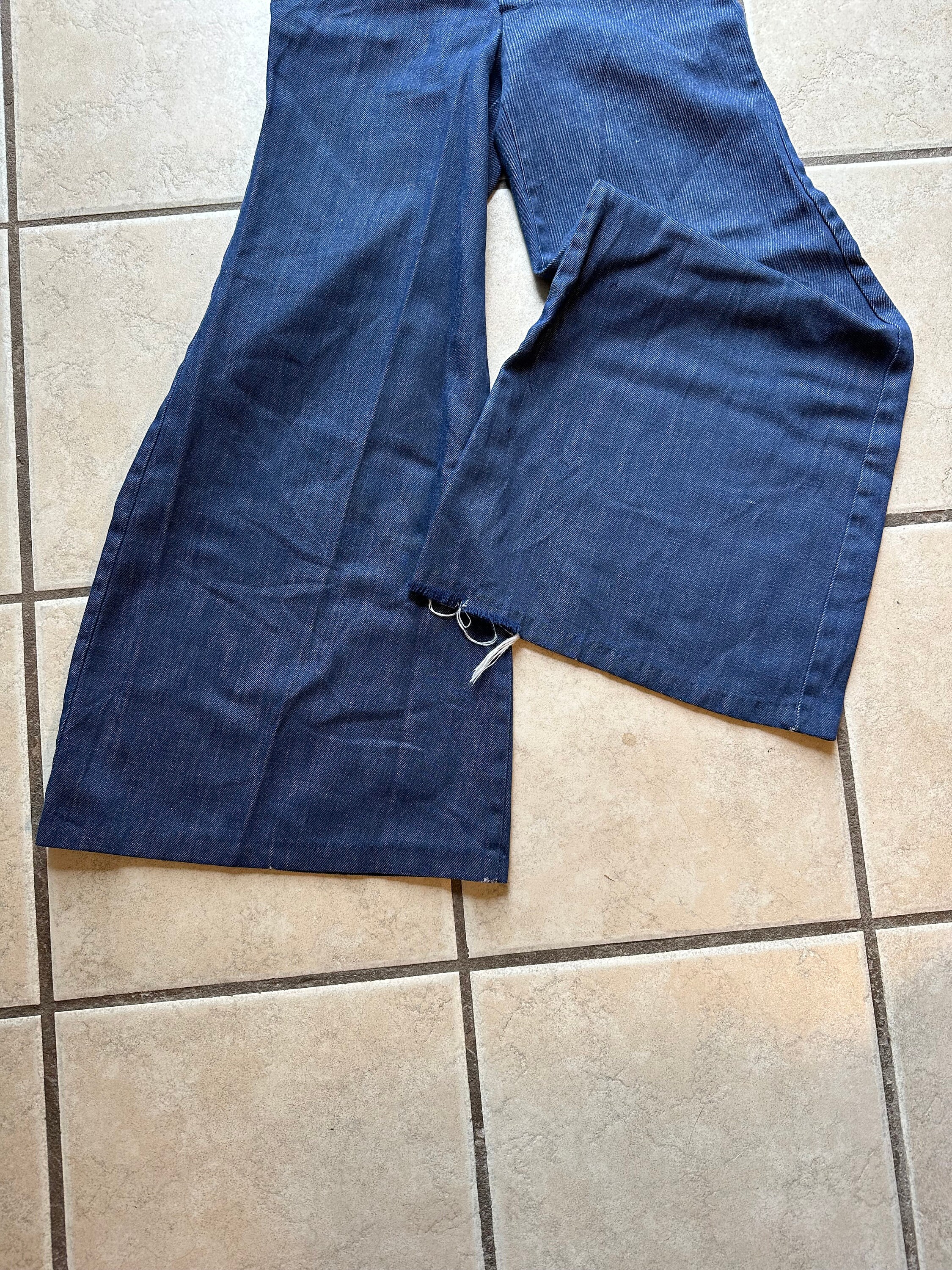 Vintage Wide Bell Bottom Snap Front Jeans Size XXS - Etsy