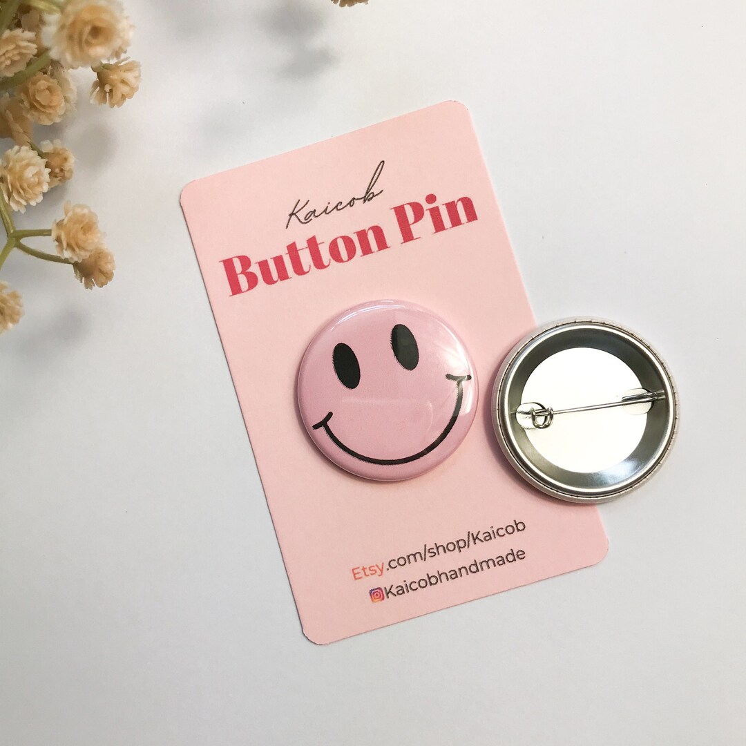 Smiley Face 1.5" Button Pin/ Badge Pin / Pinback Button / Lapel Pin ...