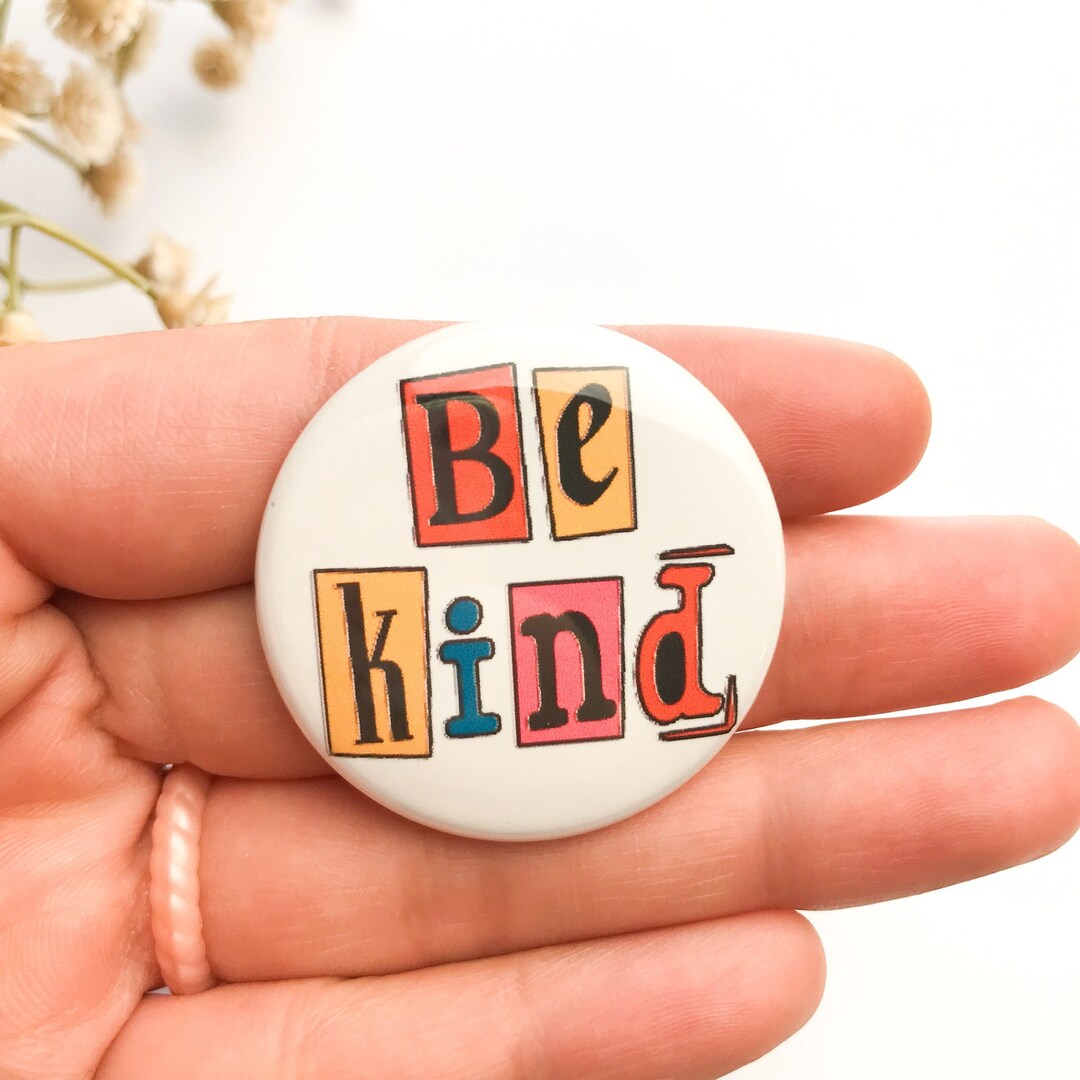 Be Kind Button for Interchangeable Badge Reel | Toppers for Badge Reel ...
