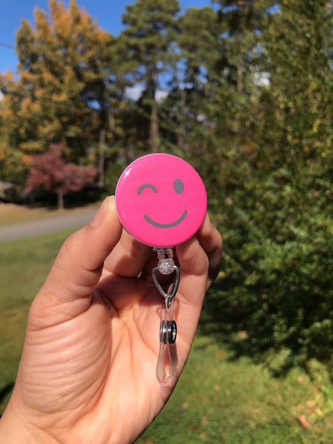 Smiley Face Badge Reel/wink Face Badge Reel/gift for Him/healthcare ...