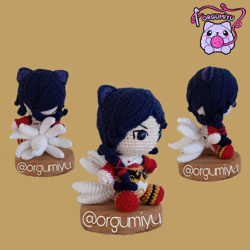 Muñeca de crochet Ahri de League of Legends: Amigurumi de algodón hecho ...