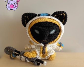 Ana Bastet Overwatch Crochet Doll: Handmade Cotton Amigurumi - Etsy