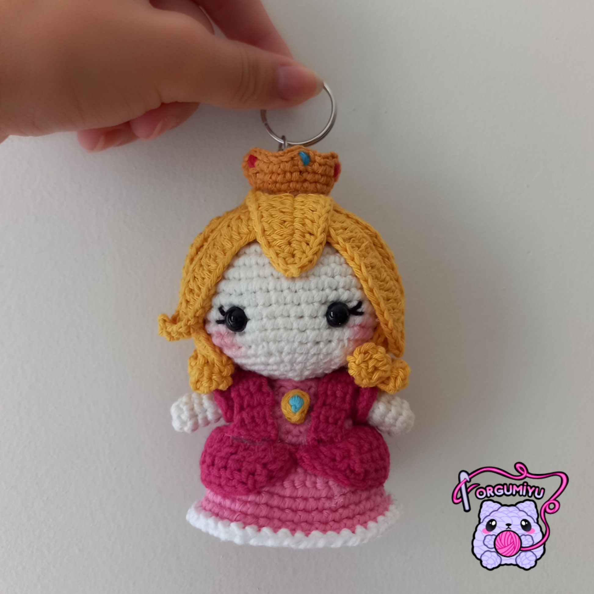 Princess Peach Crochet Keychain Peach Keychain Mario Mario - Etsy