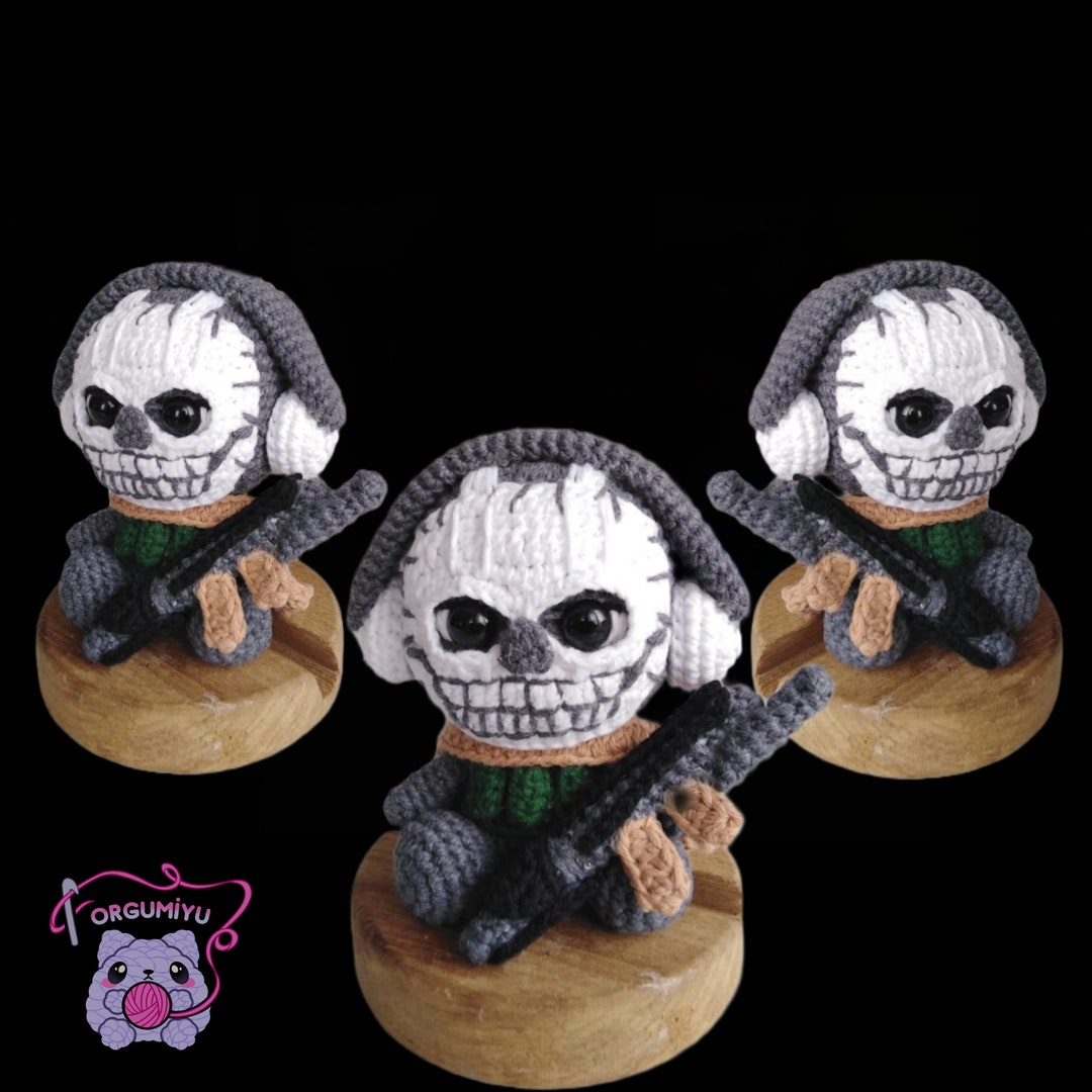 Ghost COD Crochet Figure, Ghost COD Keychain, Crochet Keychain, Call of ...