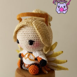 Mercy Overwatch Crochet Amigurumi Doll: 100% Cotton Yarn - Etsy