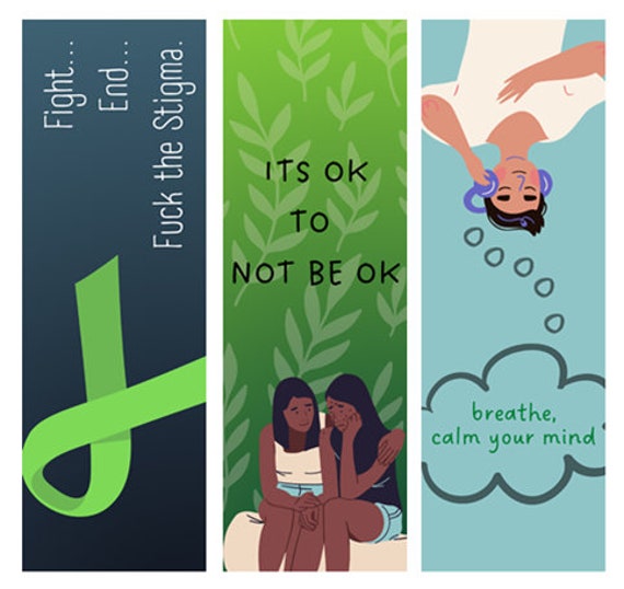 Mental Health Awareness Themed Bookmarks - Etsy