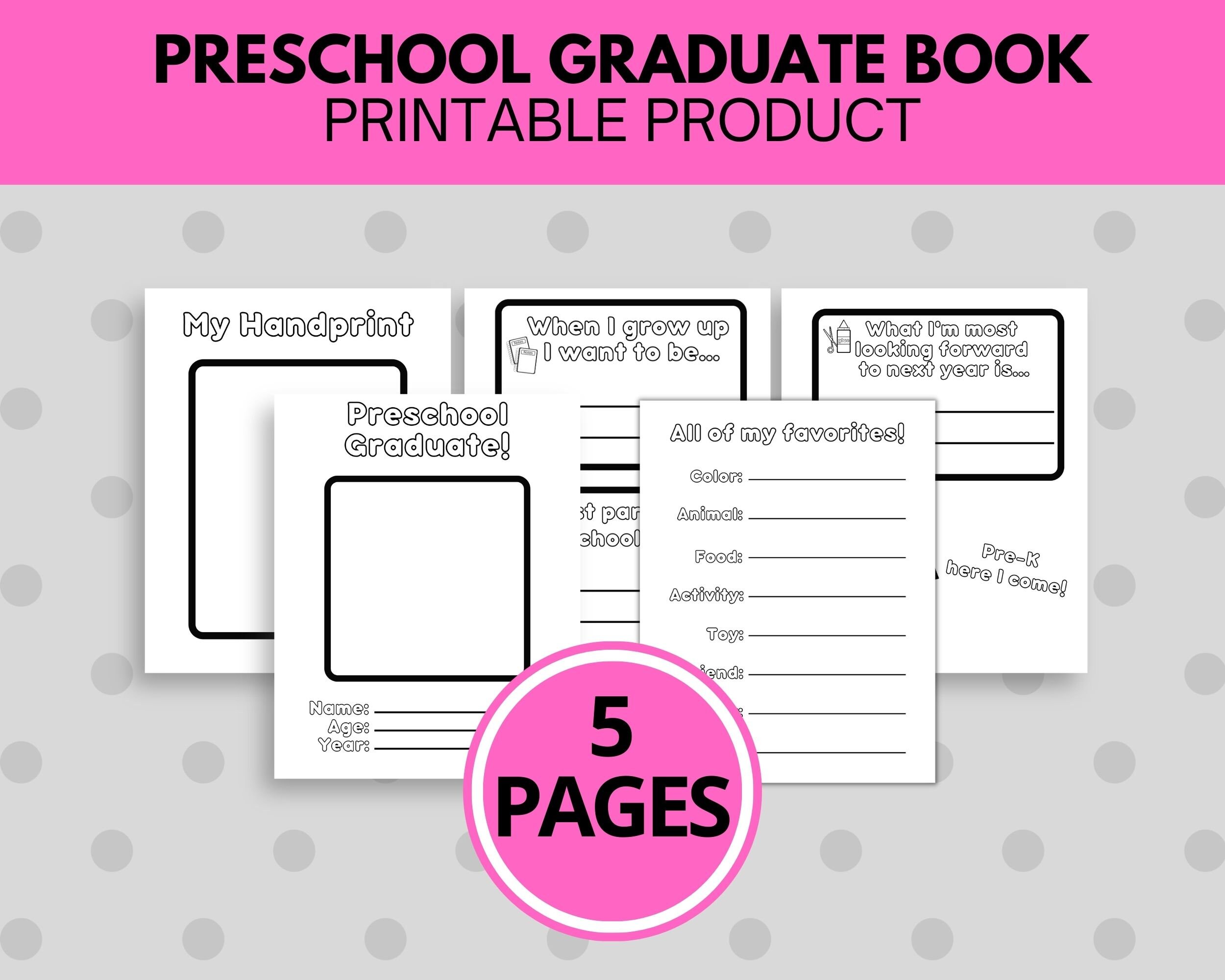 Preschool Graduate Book Printable | Printable Keepsake Pages ...