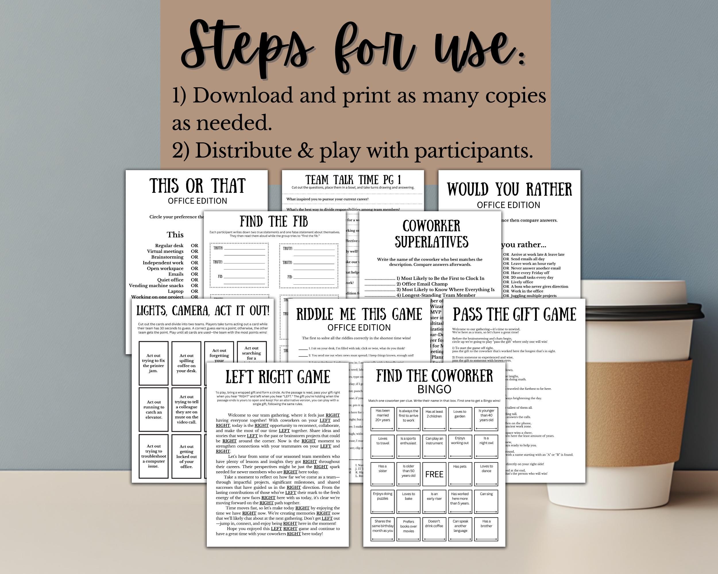 Team Building Get to Know Your Staff Questionnaire Printable, Team ...