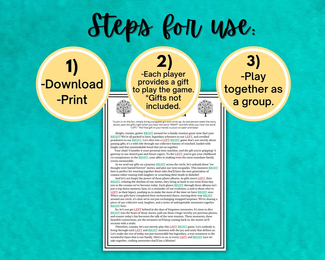 Family Reunion Left Right Game Printable Cousin Crew Family Reunion ...