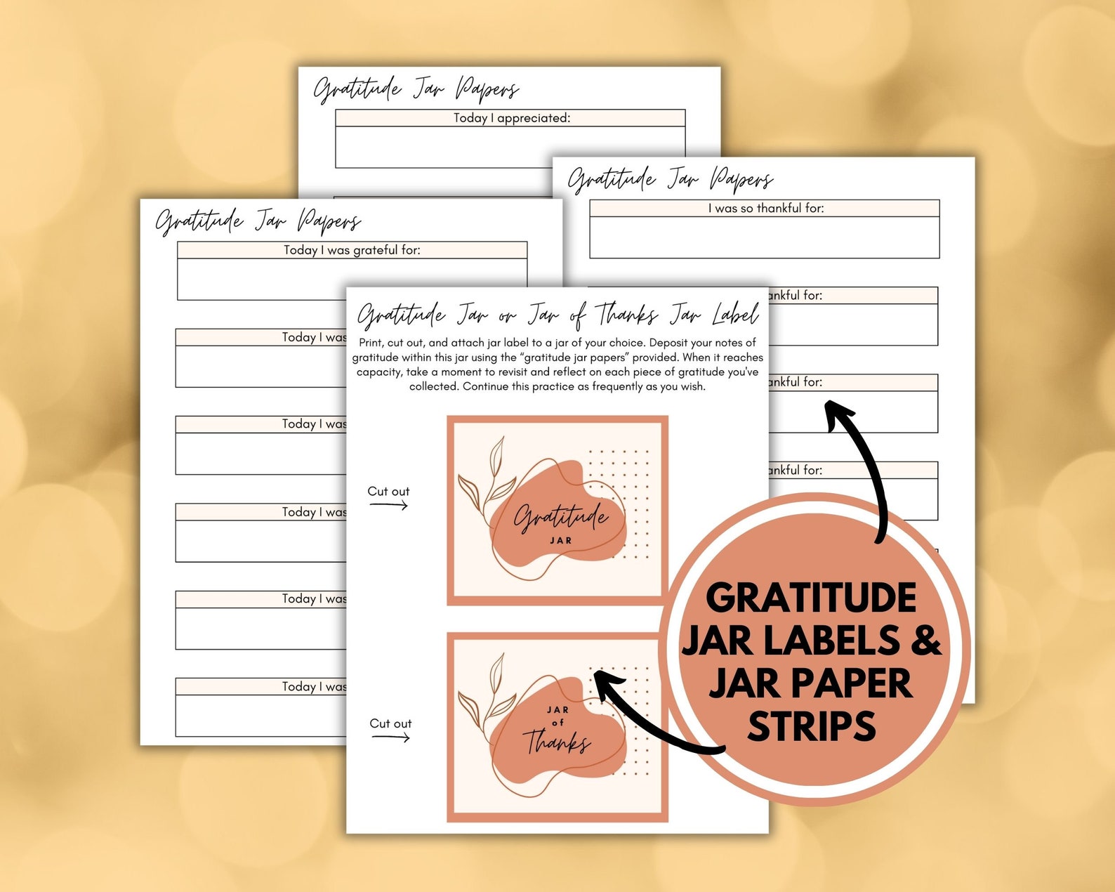 Family Gratitude Journal Printable Gratitude Jar Printable Mindfulness Memory Jar Log Bundle - Etsy