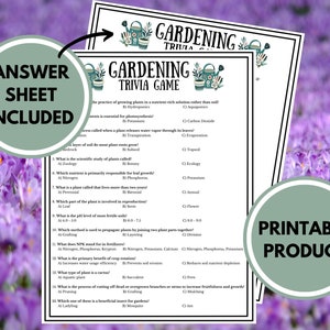 Gardening Trivia Game | Spring Garden Party Trivia Game | Gardener ...