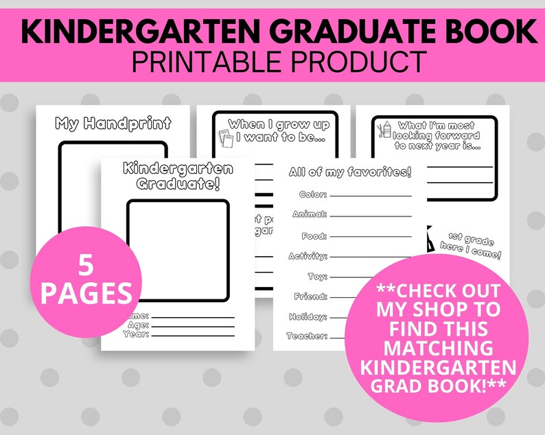 Kindergarten Graduate Handprint Sign Printable | Keepsake Printable - Etsy