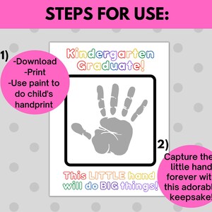 Kindergarten Graduate Handprint Sign Printable Keepsake - Etsy