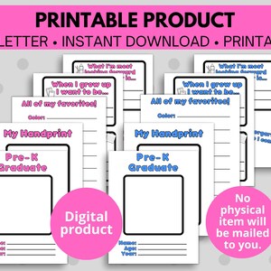 Pre-k Graduate Book Printable Printable Keepsake Pages Graduation ...