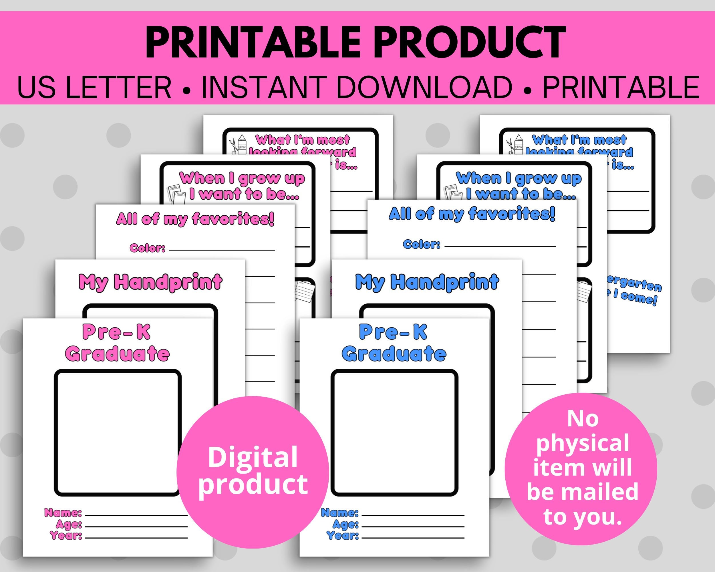 Pre-k Graduate Book Printable Printable Keepsake Pages Graduation ...