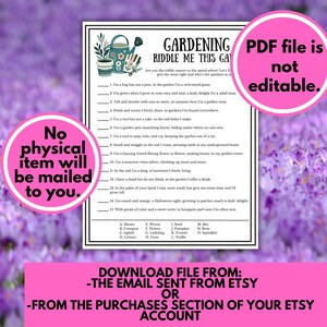 Gardening Riddle Me This Game | Gardening Trivia Game | Gardener ...