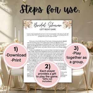 Bridal Shower Left Right Game Printable | Bridal Shower Pass the Gift ...