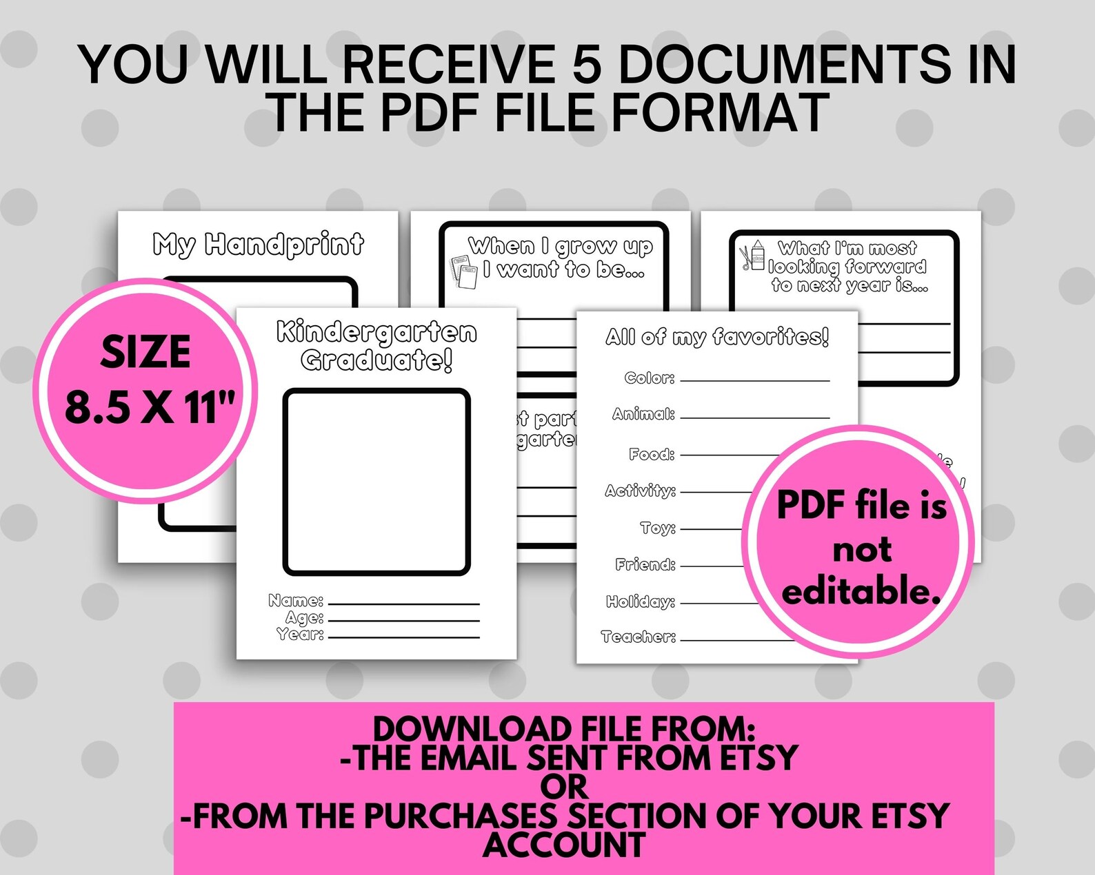 Kindergarten Graduate Book Printable | Keepsake Pages | Graduation ...