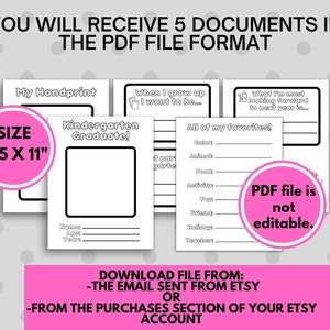 Kindergarten Graduate Book Printable | Keepsake Pages | Graduation ...