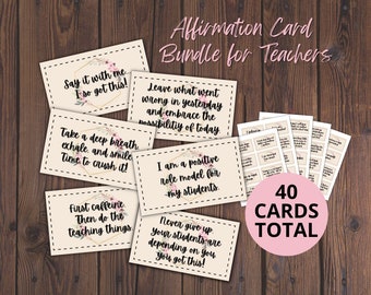 Teacher Affirmation Cards Printable, Affirmations for Teachers,teacher ...