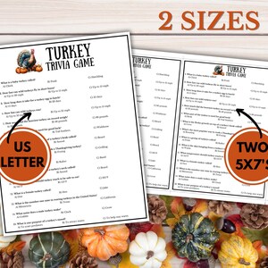 Turkey Trivia | Thanksgiving Trivia | Thanksgiving Office Game - Etsy