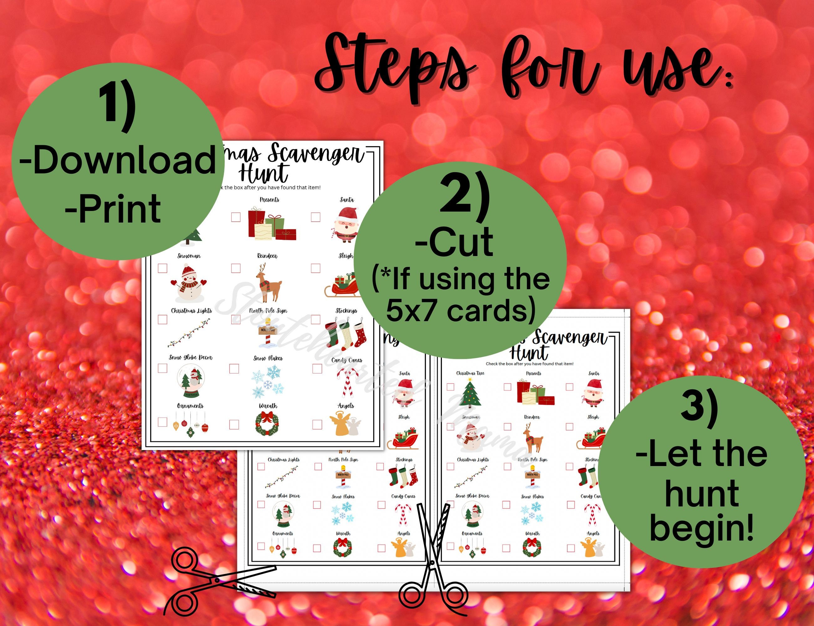 Christmas Scavenger Hunt Printable for Kids Family Reunion - Etsy