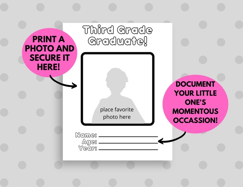 3rd Grade Graduate Book Printable Keepsake Pages - Etsy