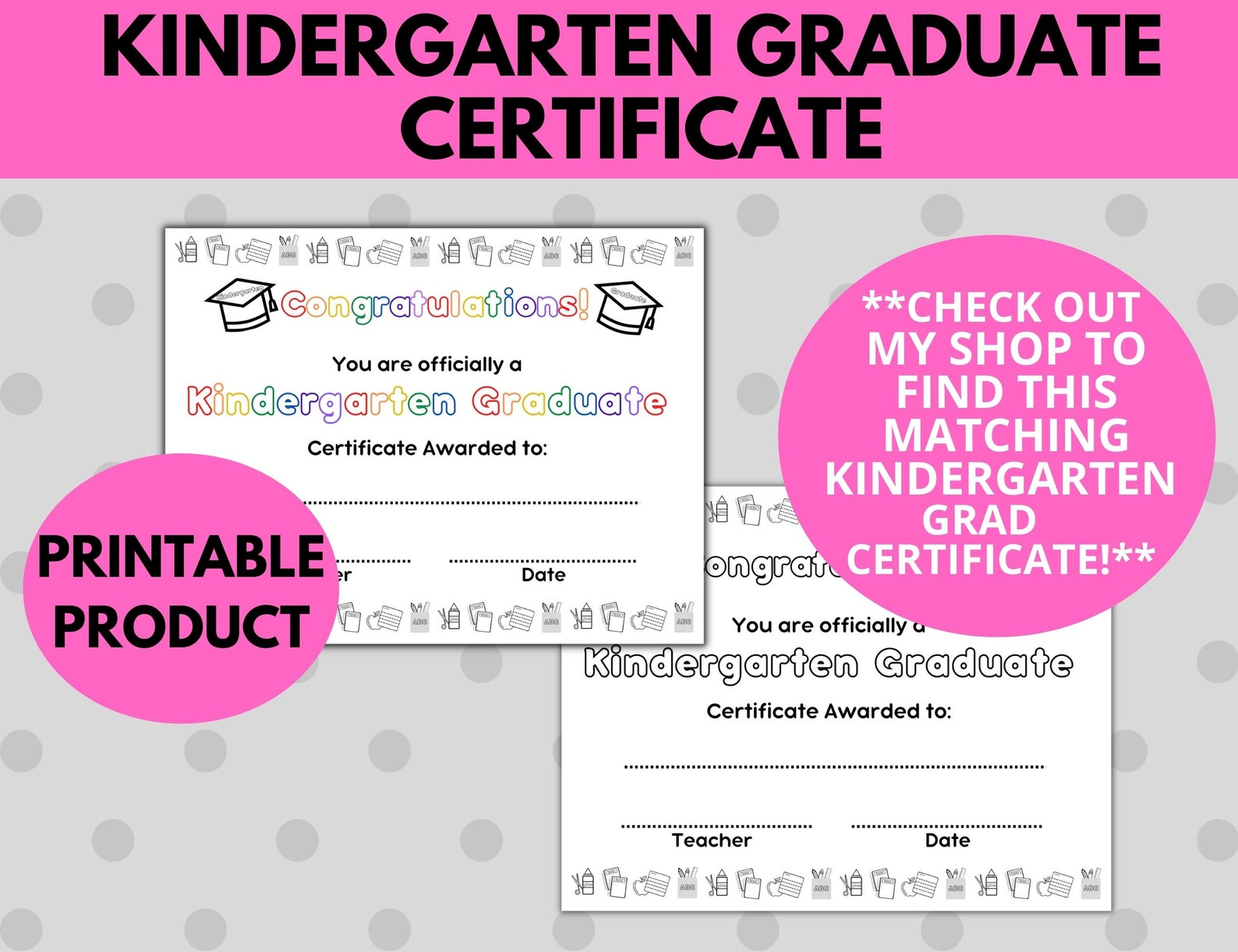 Kindergarten Graduate Book Printable Keepsake Pages - Etsy