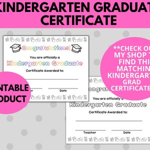 Kindergarten Graduate Book Printable Keepsake Pages - Etsy