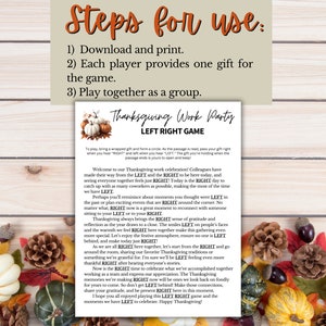Gift Exchange Game | Thanksgiving Office Game | Thanksgiving Left Right ...