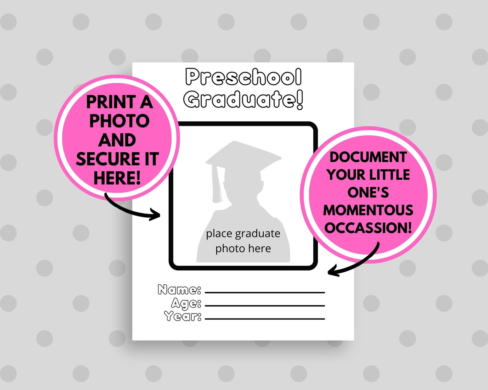 Preschool to Reception Graduate Book Printable | Preschool Graduate ...