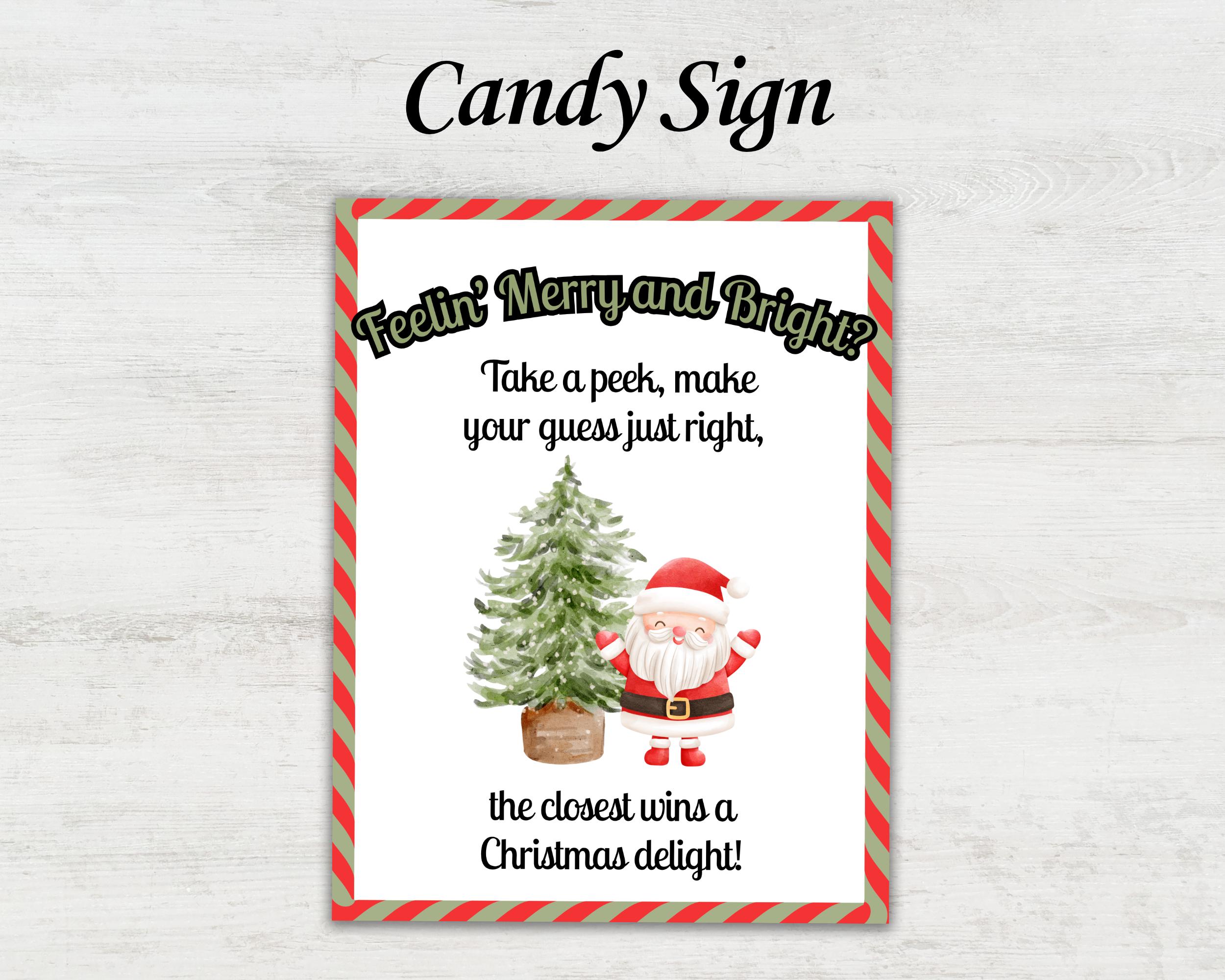 Christmas Candy Guessing Game Printable, Christmas Party Games for ...