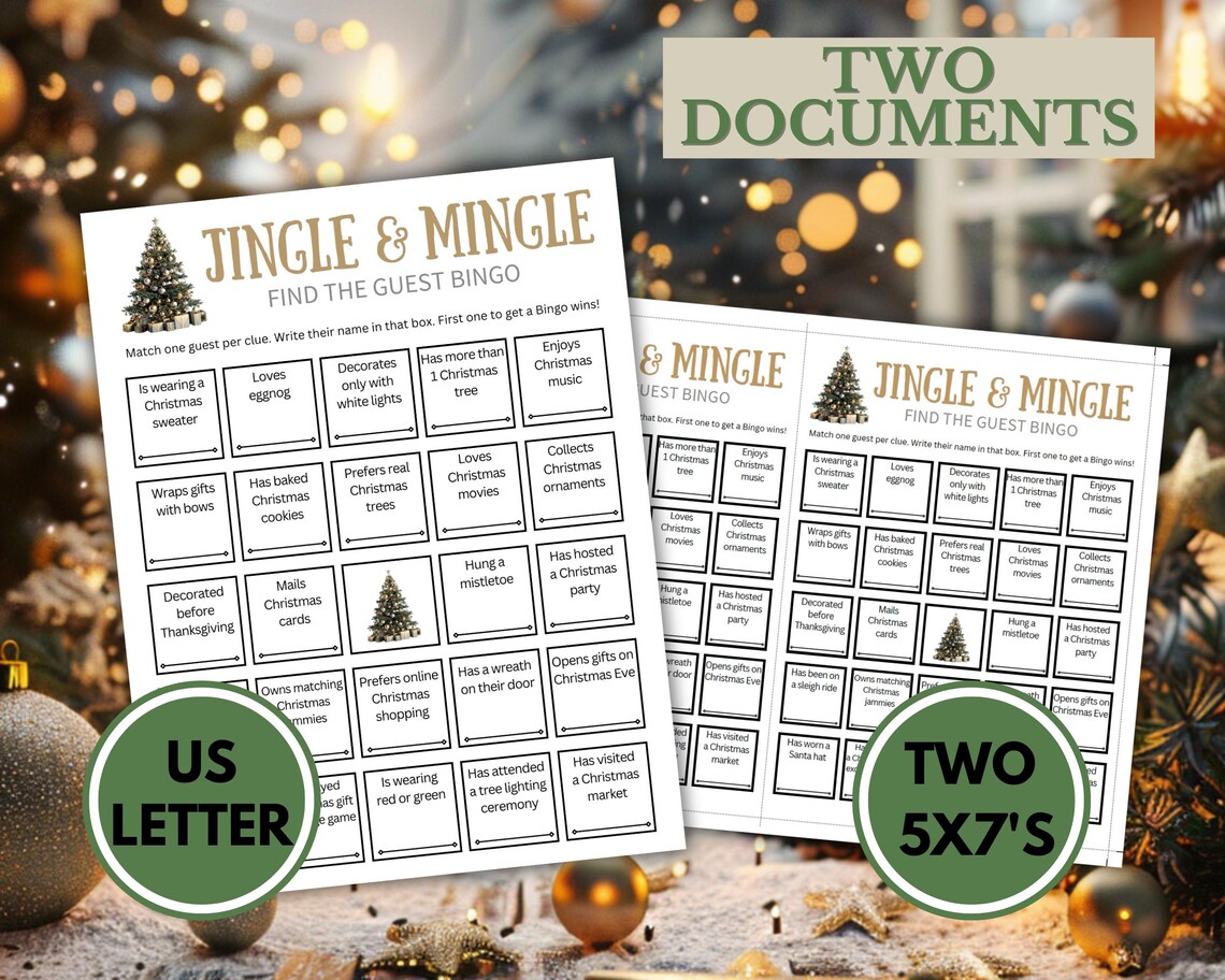 Jingle and Mingle Bingo | Christmas Mingle Bingo | Friendsmas - Etsy