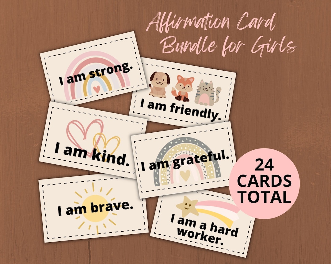 I Am Affirmations Lunch Box Notes for Girls | Woodland Affirmation ...