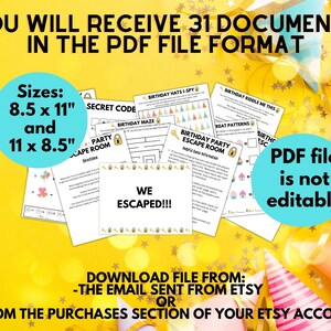 Birthday Escape Room Printable Kit | Birthday Party Escape Room Game ...