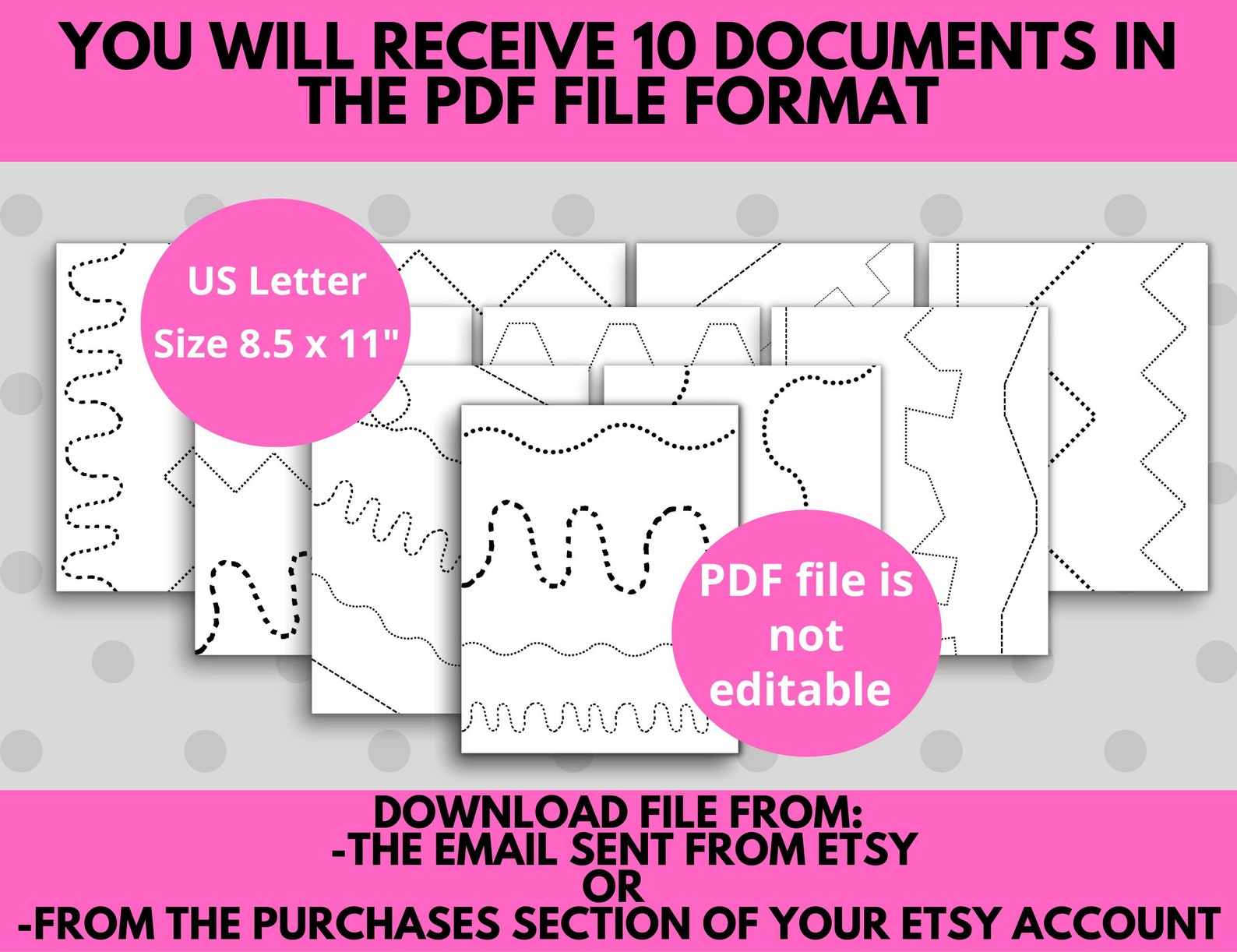 Line Tracing Worksheets Printable Line Drawing Practice - Etsy
