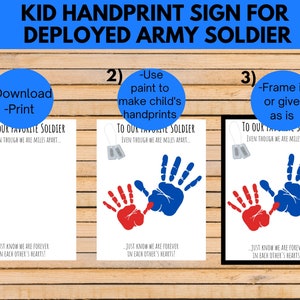 Kid Handprint Sign for Deployed Army Soldier Printable - Etsy