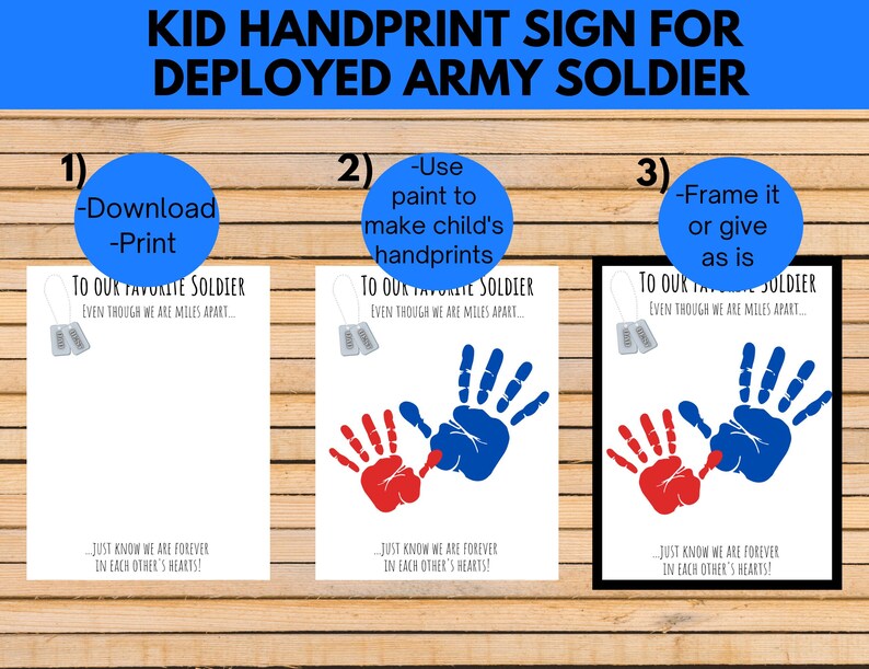 Kid Handprint Sign for Deployed Army Soldier Printable - Etsy