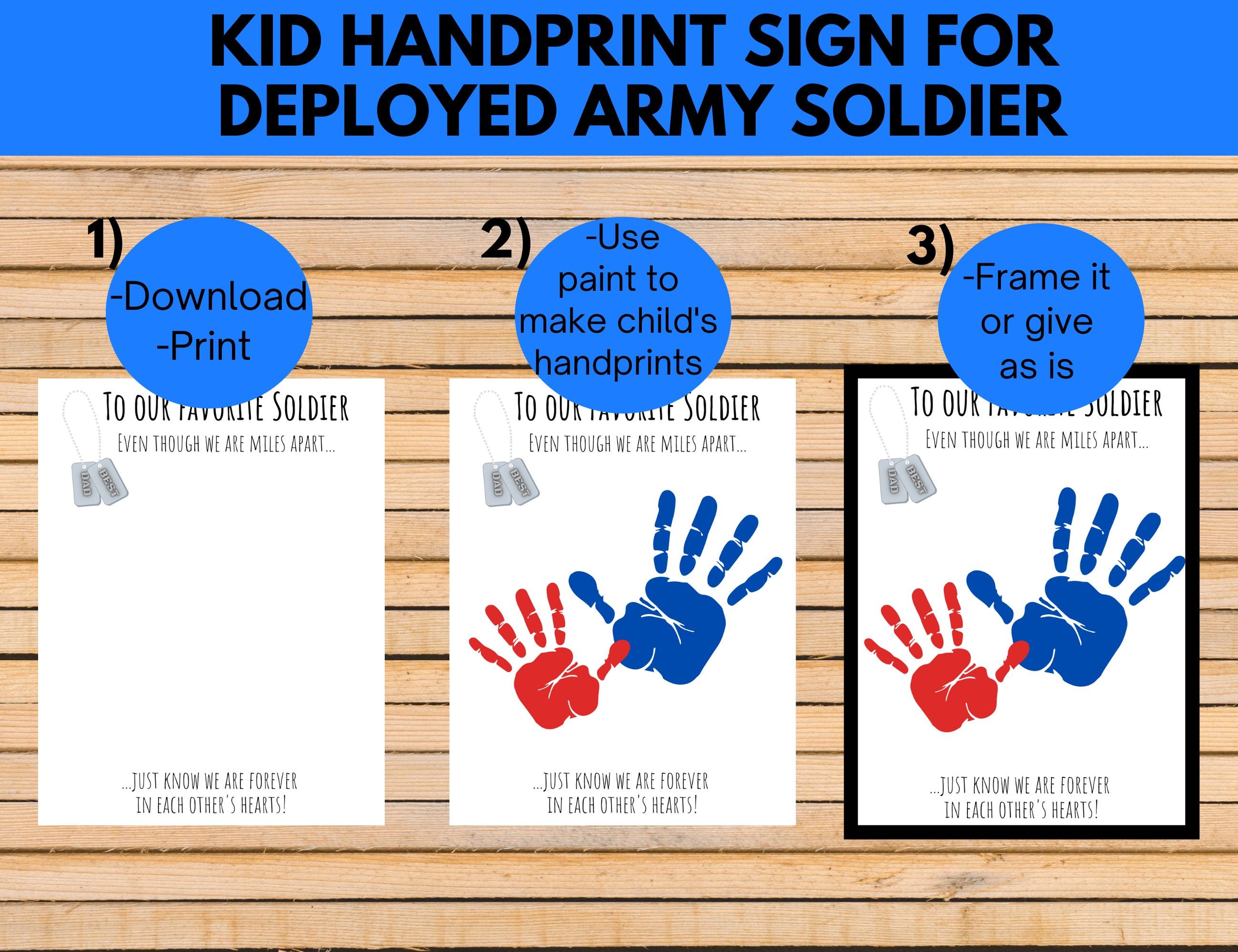 Kid Handprint Sign for Deployed Army Soldier Printable - Etsy