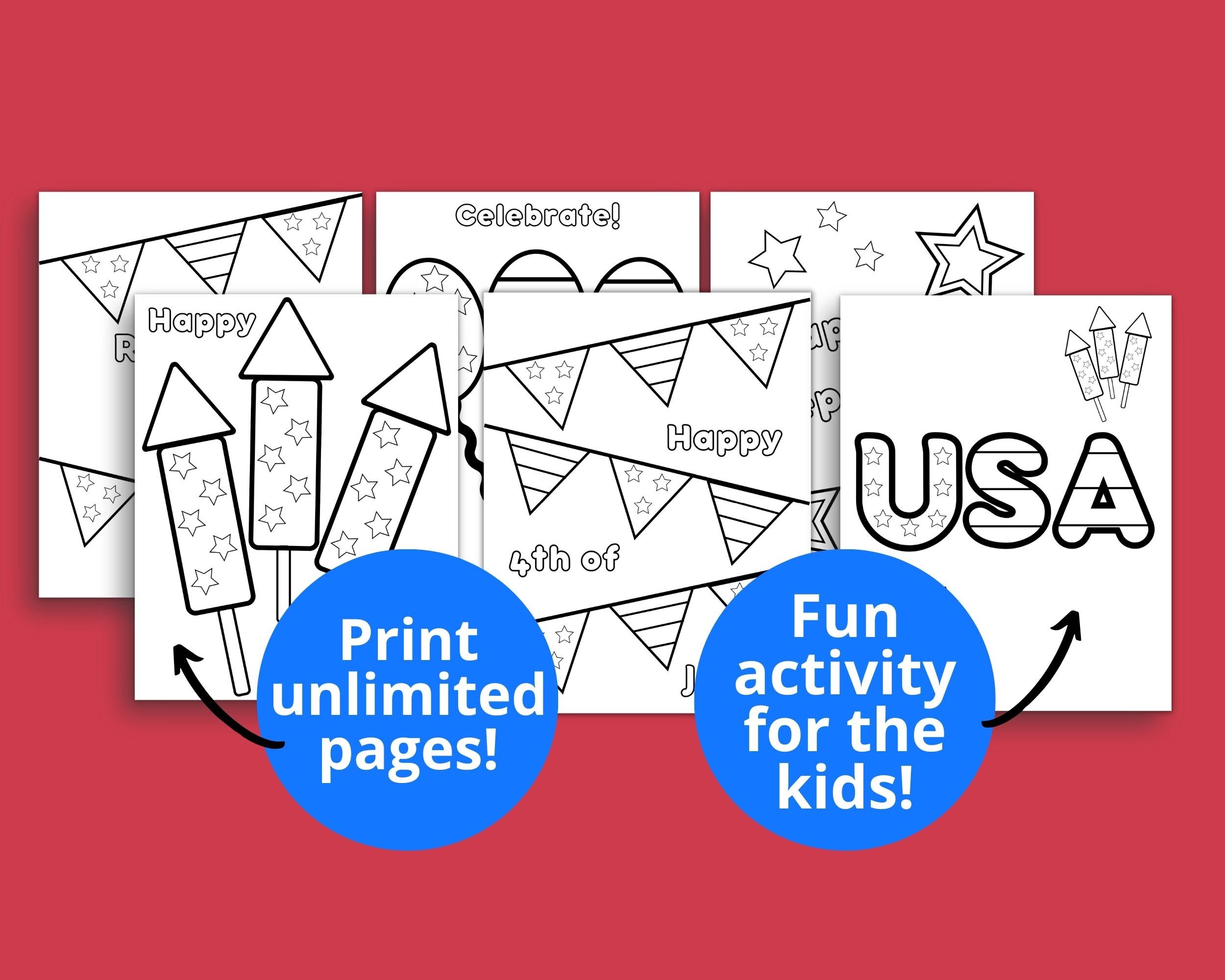 4th of July Coloring Pages Printable | Independence Day Coloring Sheets ...