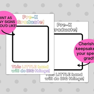 Pre-k Graduate Handprint Sign Printable | Keepsake Printable - Etsy