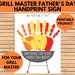 Grill Master Father's Day Handprint Sign Printable BBQ - Etsy