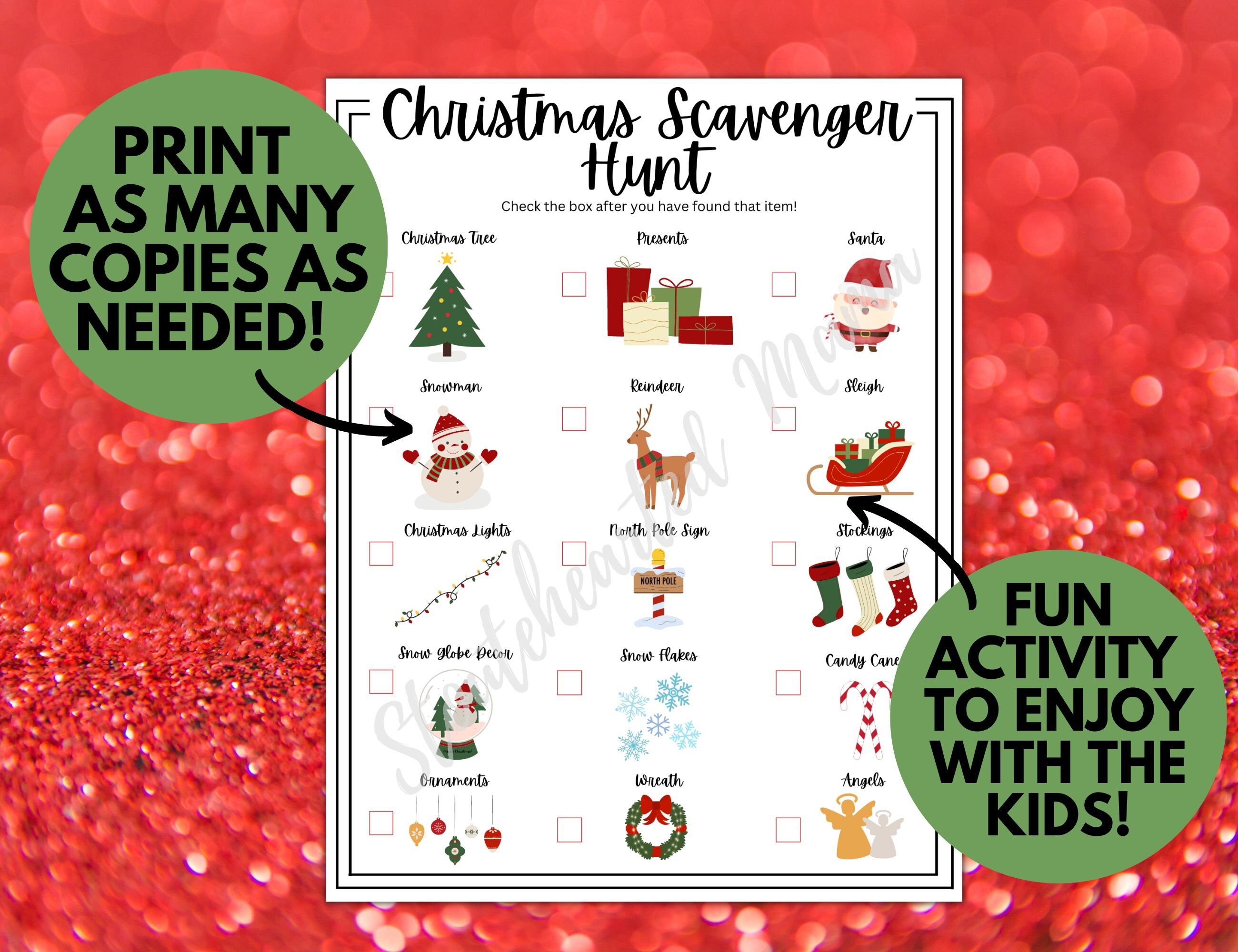 Christmas Scavenger Hunt Printable for Kids Family Reunion - Etsy