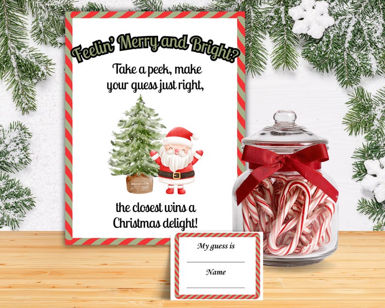 Christmas Candy Guessing Game Printable, Christmas Party Games for ...
