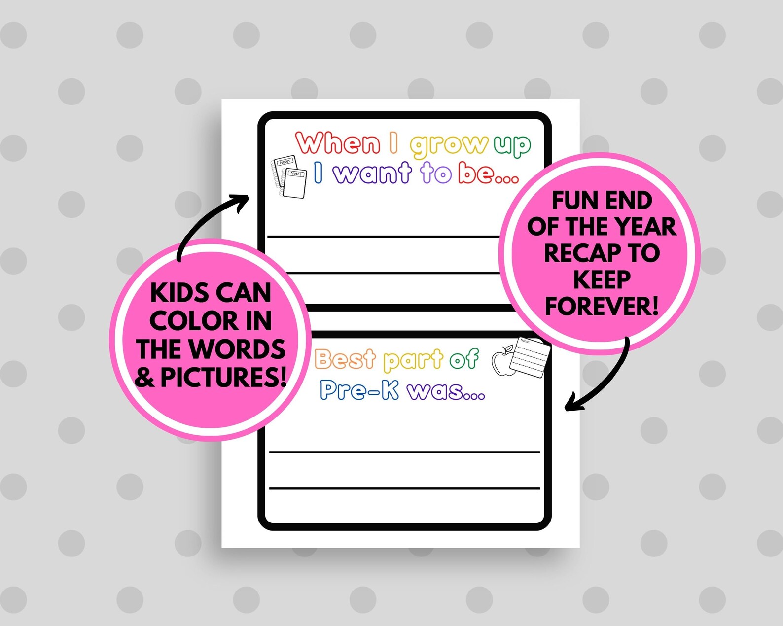 Pre-k Graduate Book Printable | Printable Keepsake Pages | Graduation ...