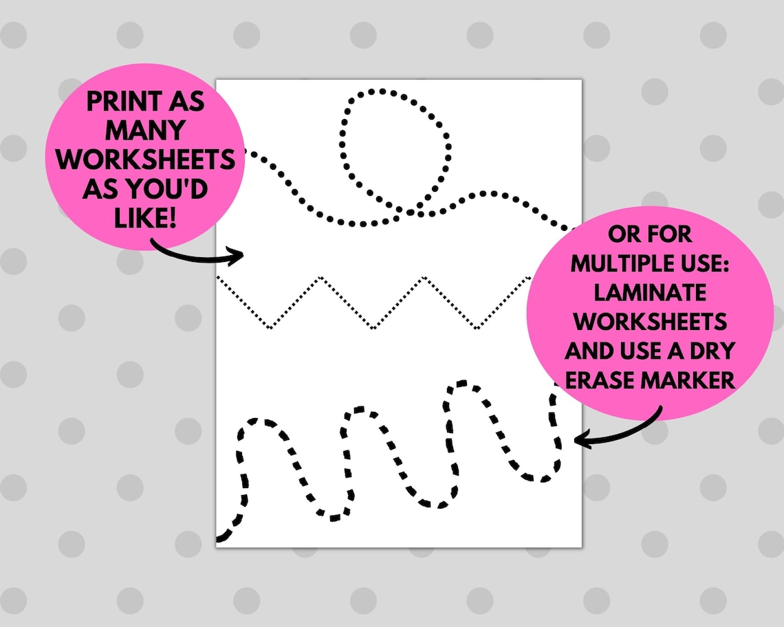 Line Tracing Worksheets Printable | Line Drawing Practice Printable ...