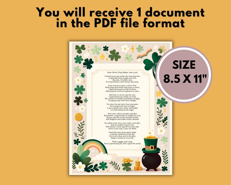 Leprechaun Letter for Kids | Leprechaun Note for Leprechaun Trap ...