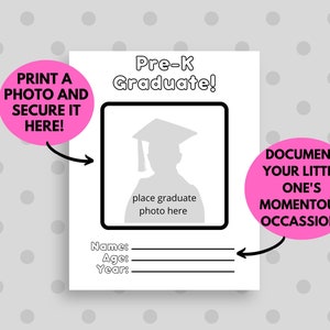 Pre-k Graduate Book Printable Printable Keepsake Pages Graduation ...