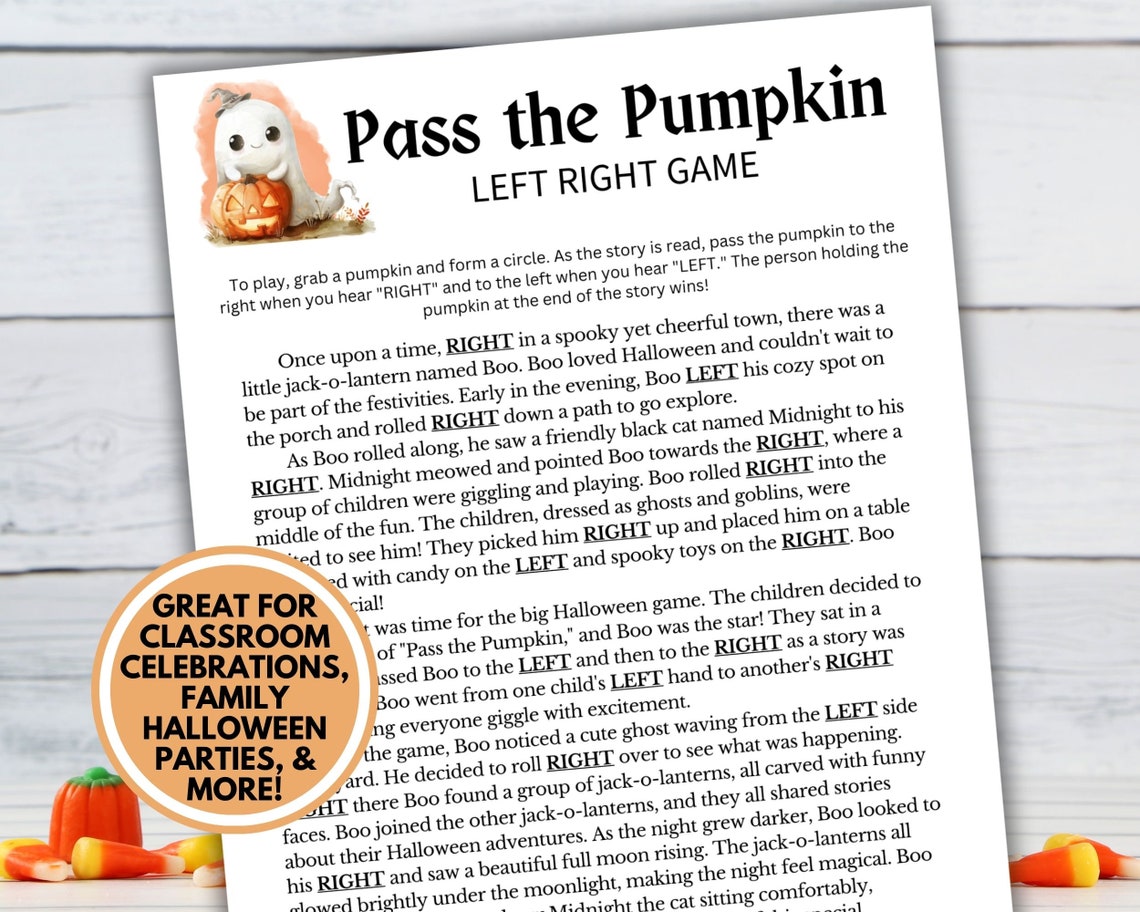 Pass the Pumpkin Game | Halloween Kids Activities | Halloween Left ...